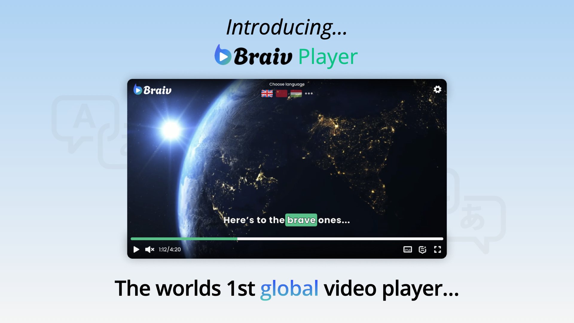 Braiv Player | Video Hosting, Captions, Translations & AI Video Dubbing